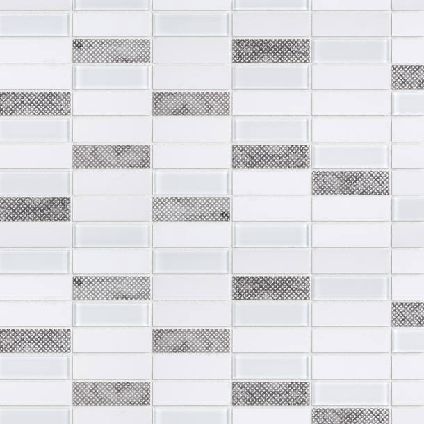 Supreme Tile Recycle 4" x 4" Glass Arabesque Fabric look Mosaic Wall Tile & Reviews | Wayfair